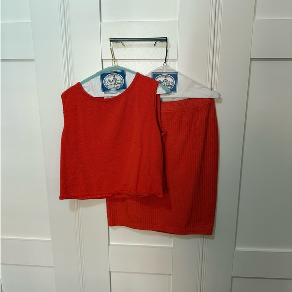 St. John | Skirts | St John Red Knit Set Vintage | Poshmark